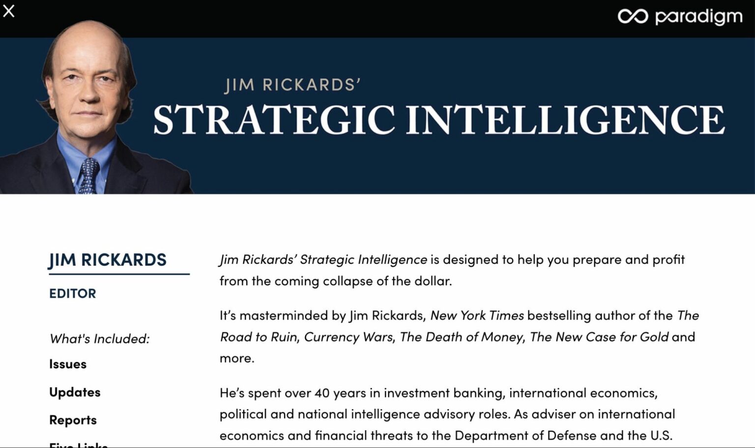 Paradigm Press Review: Is Jim Rickards’ Strategic Intelligence ...